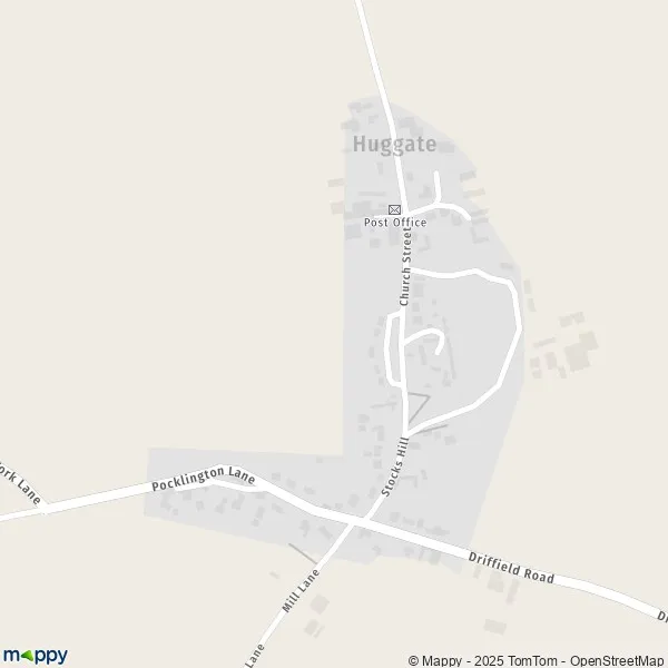 Map Huggate: map of Huggate, East Riding of Yorkshire YO42 1 and ...