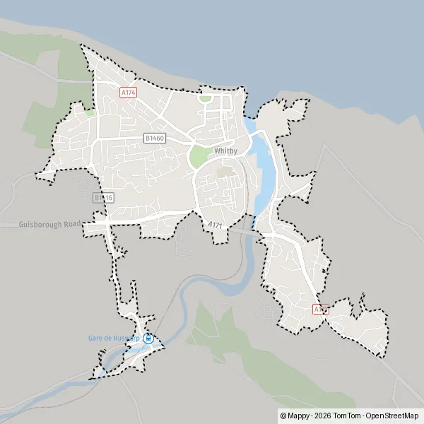 Map Whitby: map of Whitby (Railway Station), Hambleton YO7 2-YO8 9 and ...