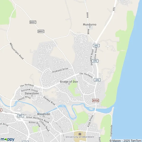 Map Bridge of Don: map of Bridge of Don (AB22 8) and practical information