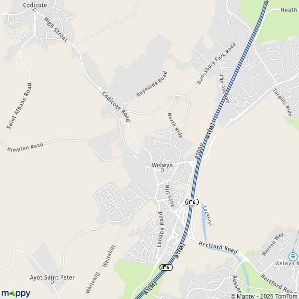 Map Welwyn Hatfield: map of Welwyn Hatfield (AL10 9) and practical ...