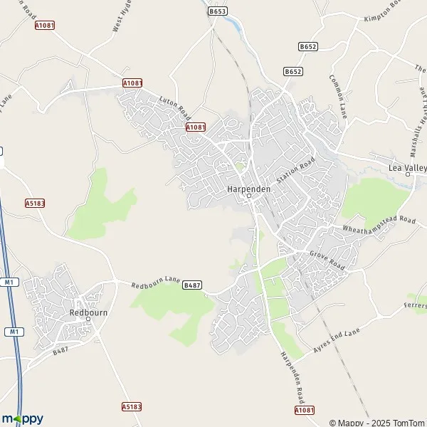 Map Harpenden: map of Harpenden (AL5 2) and practical information