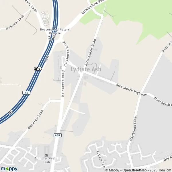 Map Lydiate Ash: map of Lydiate Ash (B61 0) and practical information