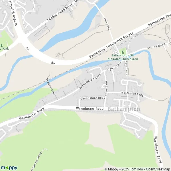 Map Bathampton: map of Bathampton (BA2 6) and practical information