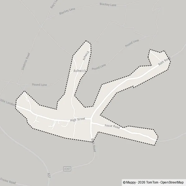 Map Ashwick: map of Ashwick (BA3 5) and practical information