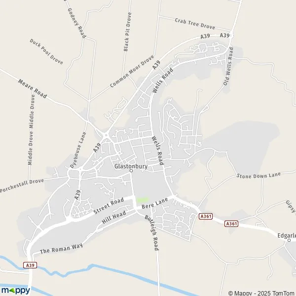 Map Glastonbury: map of Glastonbury (BA6 9) and practical information