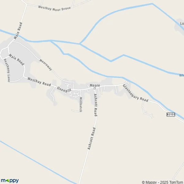 Map Meare: map of Meare (BA6 9) and practical information