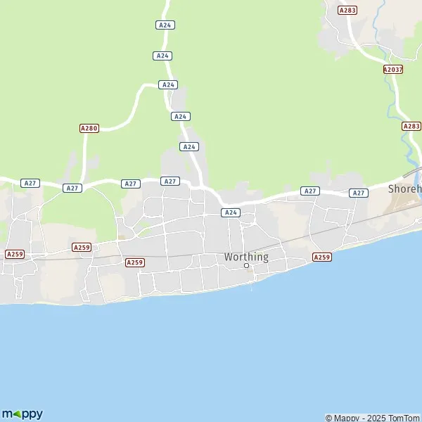 Map Worthing: map of Worthing (BN12 6) and practical information