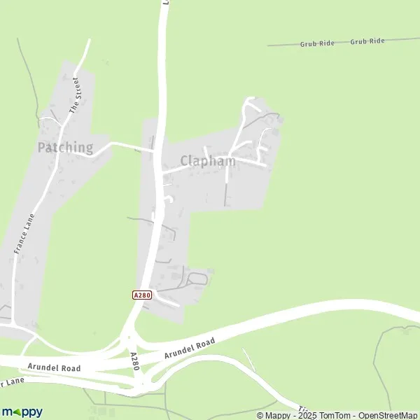 Map Clapham: map of Clapham (BN13 3) and practical information