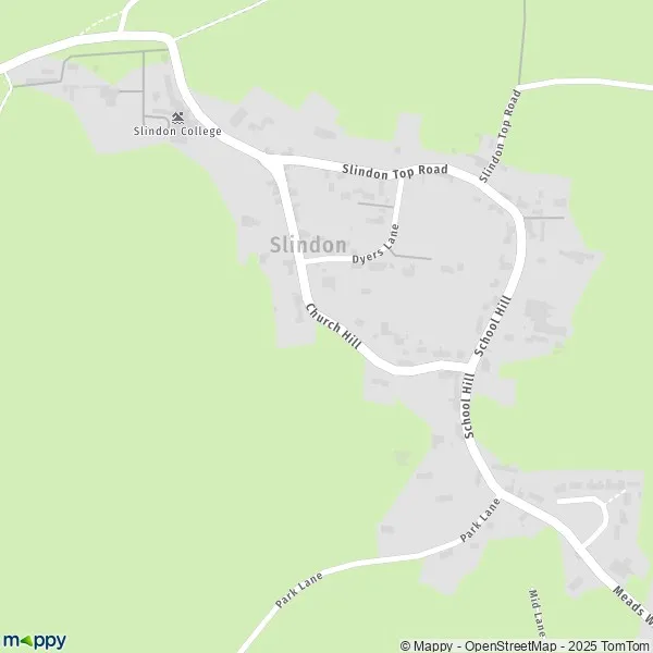 Map Slindon: map of Slindon (BN18 0) and practical information