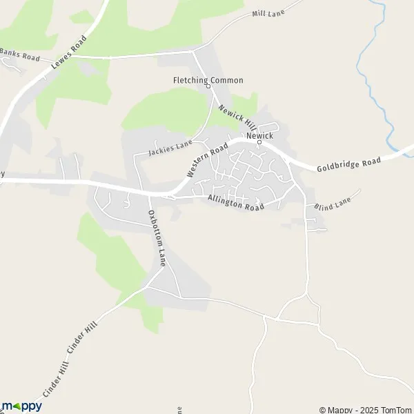 Map Newick: map of Newick (BN8 4) and practical information