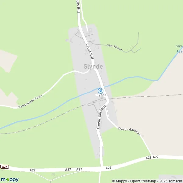 Map Glynde: map of Glynde (BN8 6) and practical information