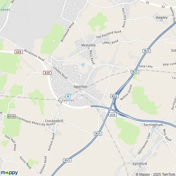 Map Swanley: map of Swanley (BR8 7) and practical information
