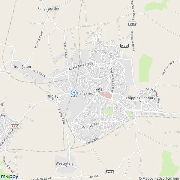Map Yate: map of Yate (BS37 5) and practical information