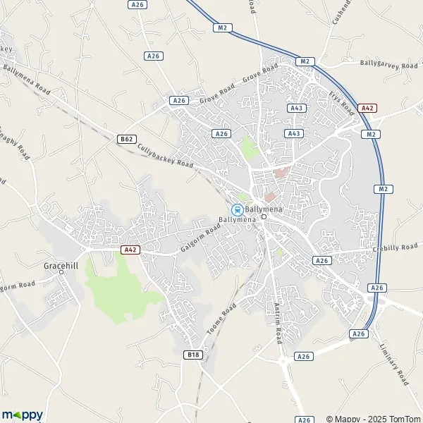 Map Ballymena: map of Ballymena (BT43 5) and practical information