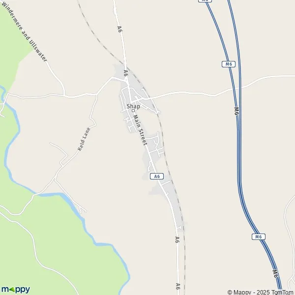 Map Shap: map of Shap (CA10 3) and practical information