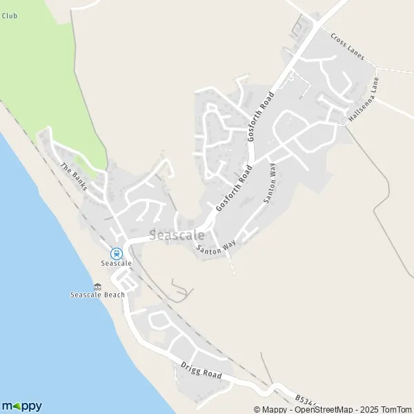 Map Seascale: map of Seascale (CA20 1) and practical information