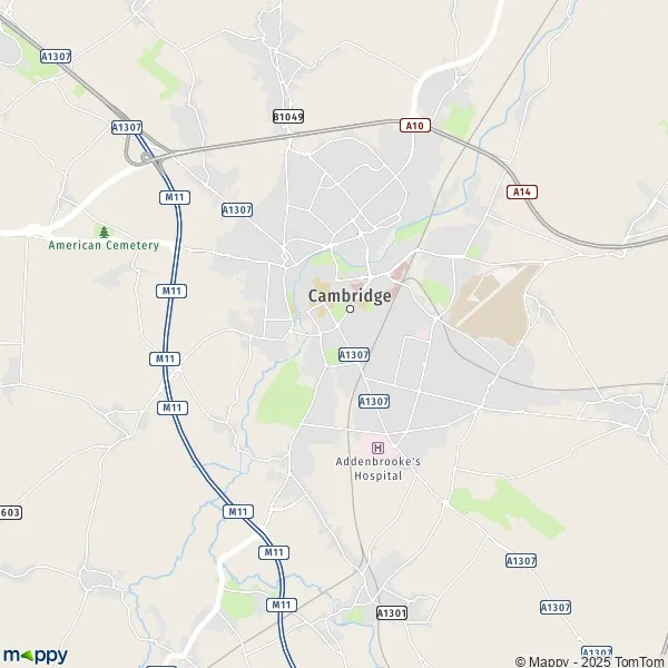 Map Cambridge: map of Cambridge (CB1 0) and practical information