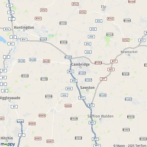 Map South Cambridgeshire: map of South Cambridgeshire (CB10 1) and ...