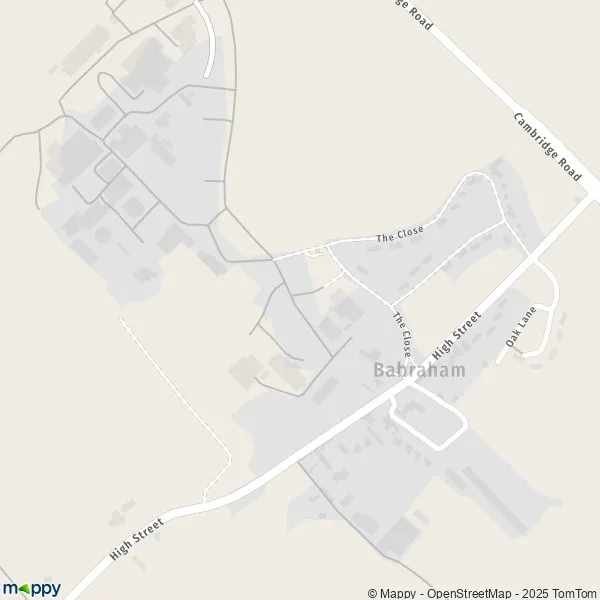Map Babraham: map of Babraham (CB22 3) and practical information