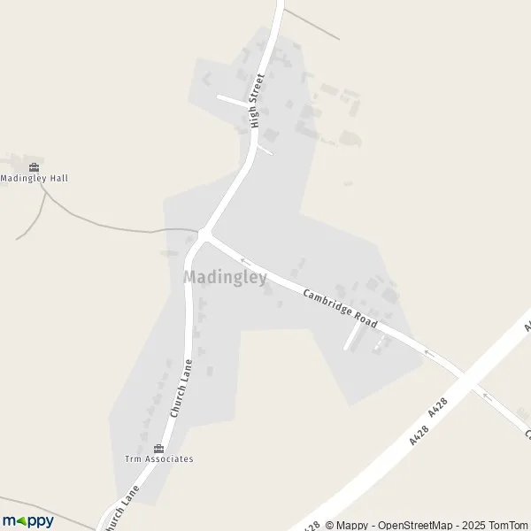 Map Madingley: map of Madingley (CB23 8) and practical information