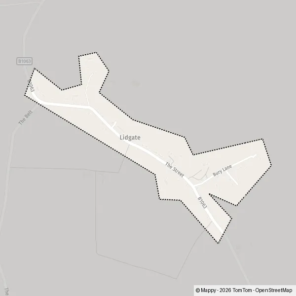 Map Lidgate: map of Lidgate (CB8 9) and practical information