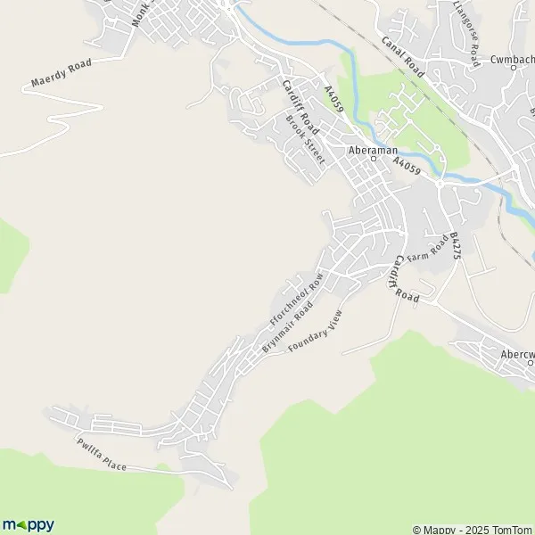 Map Aberaman: map of Aberaman (CF44 6) and practical information