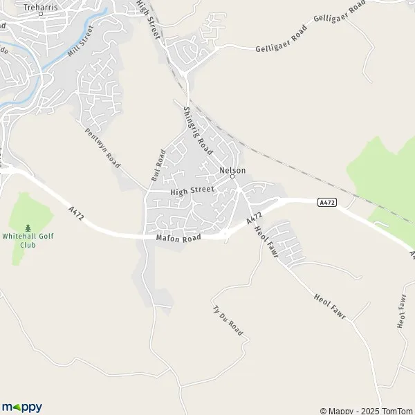 Map Nelson: map of Nelson (CF46 6) and practical information