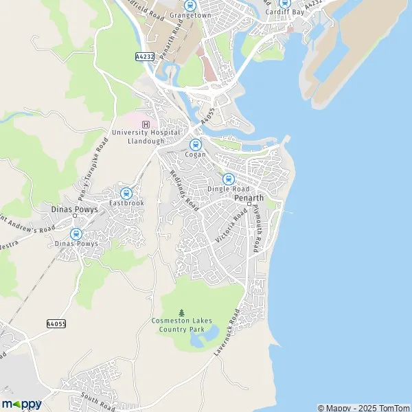 Map Penarth: map of Penarth (CF64 3) and practical information