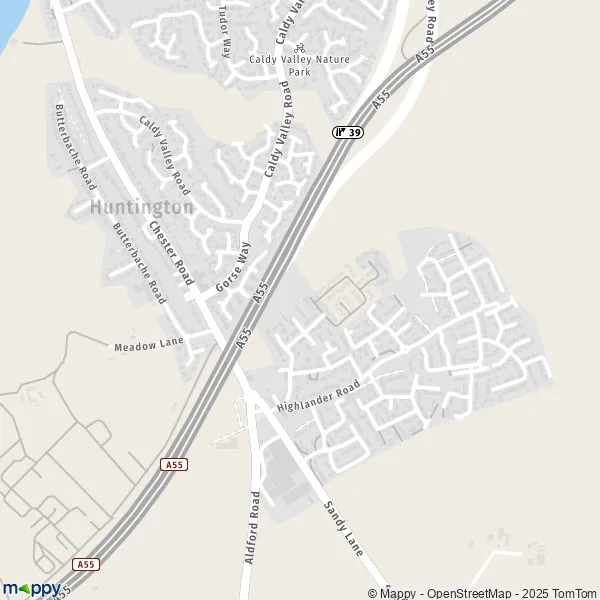 Map Huntington: map of Huntington (CH3 6) and practical information