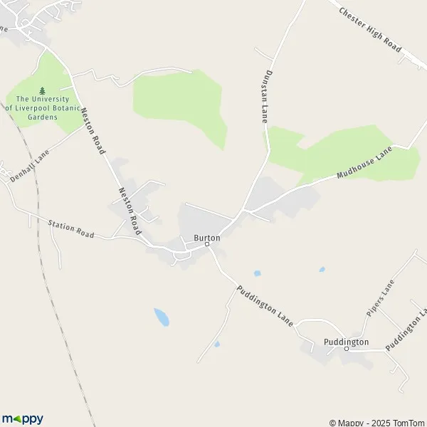 Map Burton: map of Burton (CH64 5) and practical information