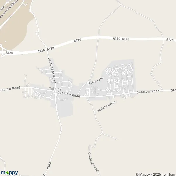 Map Takeley: map of Takeley (CM22 6) and practical information