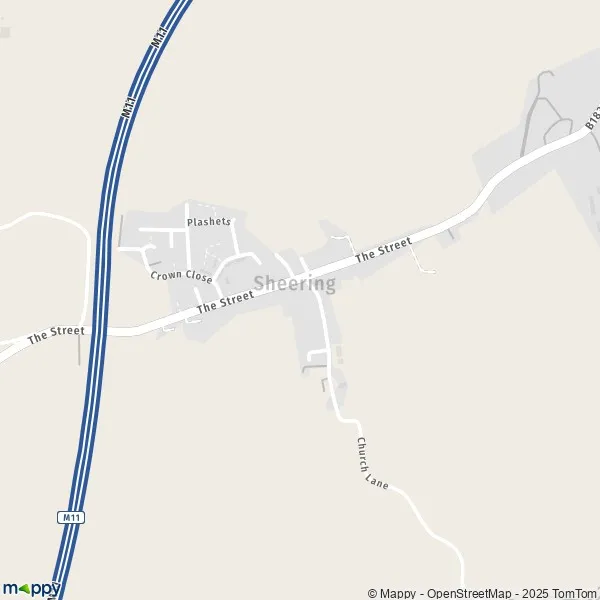 Map Sheering: map of Sheering (CM22 7) and practical information