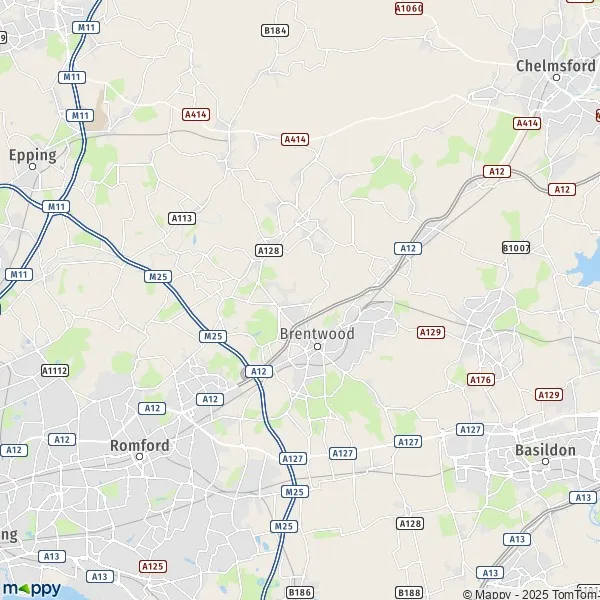 Map Brentwood: map of Brentwood (CM4 0) and practical information