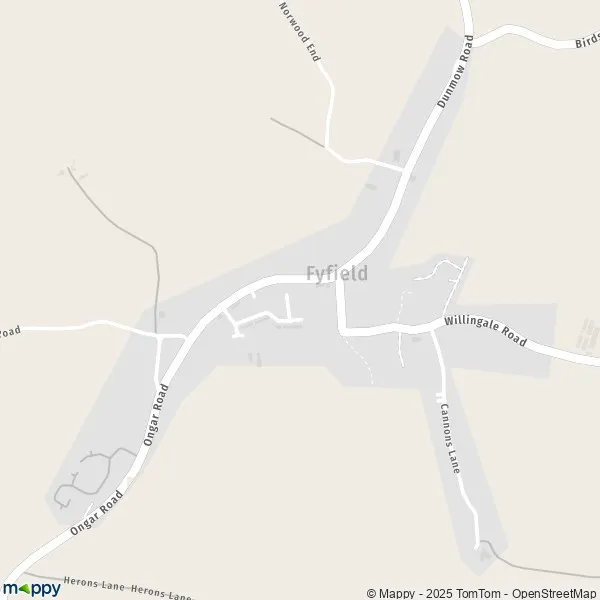 Map Fyfield: map of Fyfield (CM5 0) and practical information