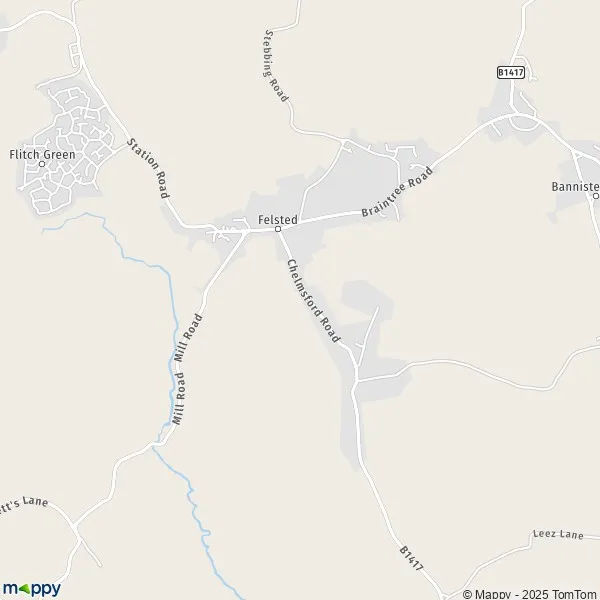 Map Felsted: map of Felsted (CM6 3) and practical information