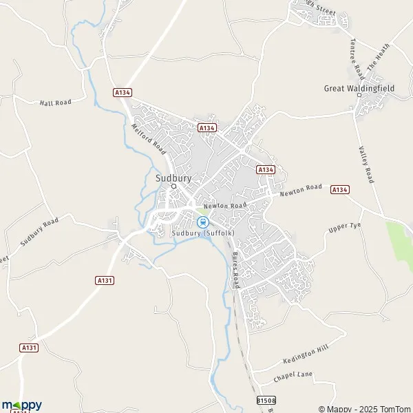 Map Sudbury: map of Sudbury (CO10 1) and practical information