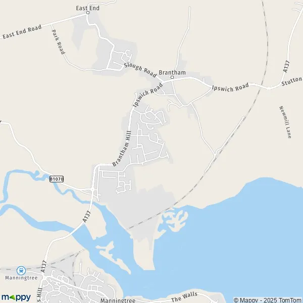 Map Brantham: map of Brantham (CO11 1) and practical information