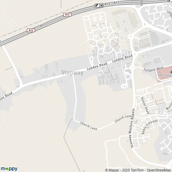 Map Stanway: map of Stanway (CO3 8) and practical information