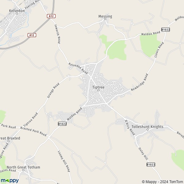 Map Tiptree: map of Tiptree (CO5 0) and practical information