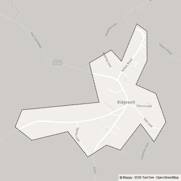 Map Ridgewell: map of Ridgewell (CO9 4) and practical information