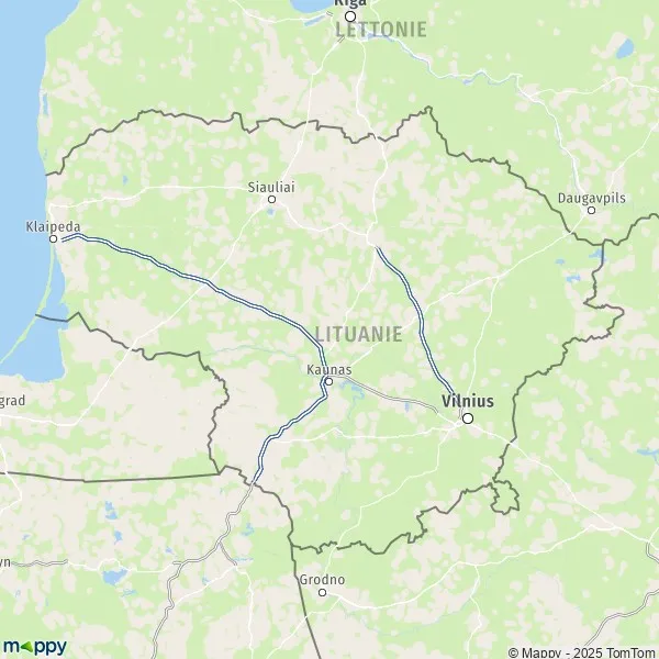 Map of Lithuania : map of Lithuania and practical information - Mappy