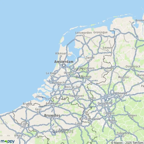 Map of Netherlands : map of Netherlands and practical information - Mappy
