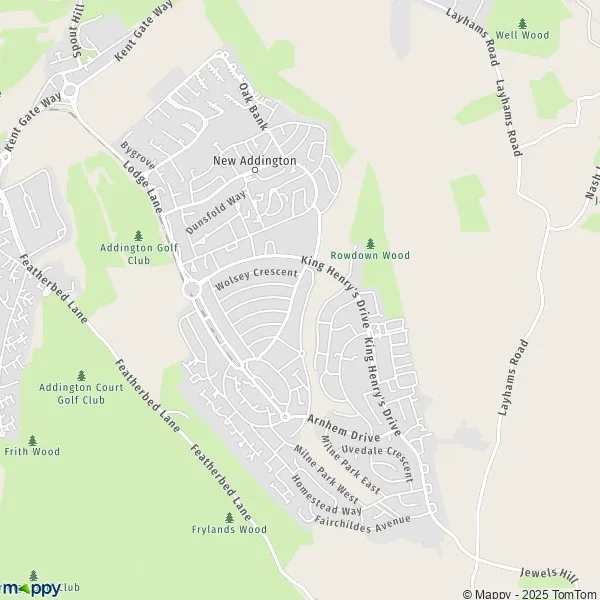 Map New Addington: map of New Addington (CR0 0) and practical information