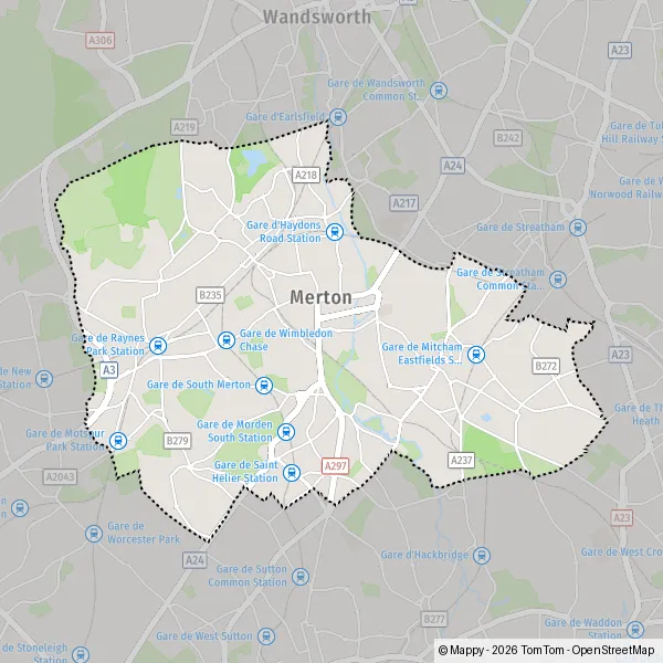Map Merton: map of Merton (CR0 3) and practical information