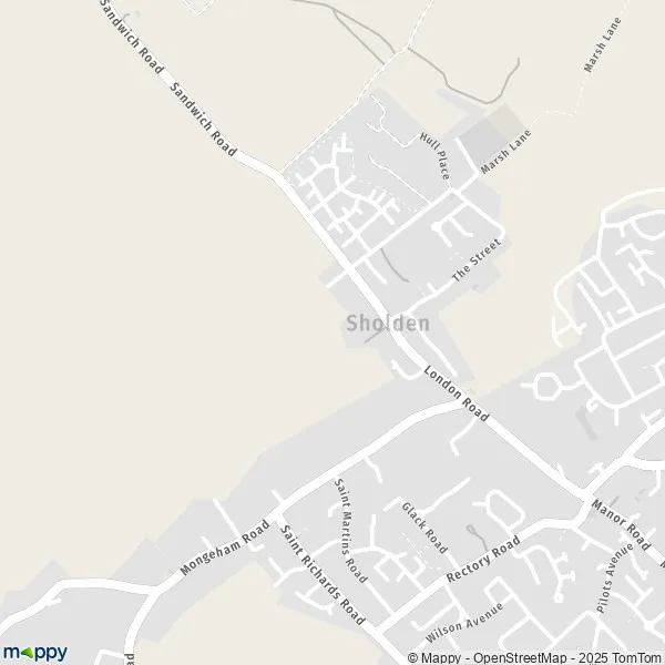 Map Sholden: map of Sholden (CT14 0) and practical information