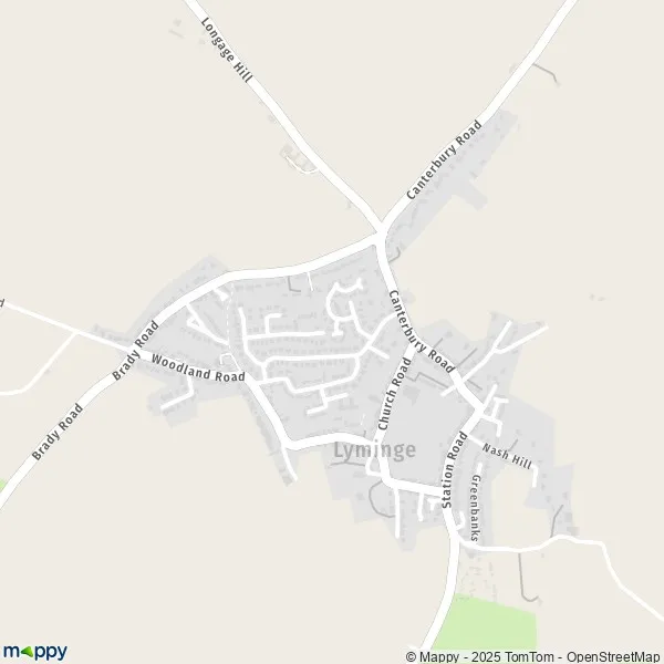 Map Lyminge: map of Lyminge (CT18 8) and practical information