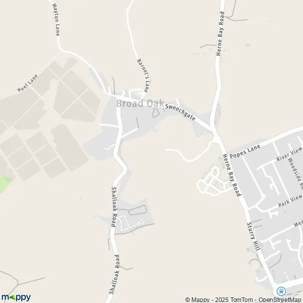 Map Broad Oak: map of Broad Oak (CT2 0) and practical information