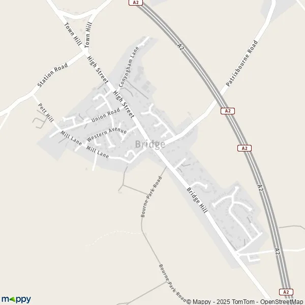 Map Bridge: map of Bridge (CT4 5) and practical information