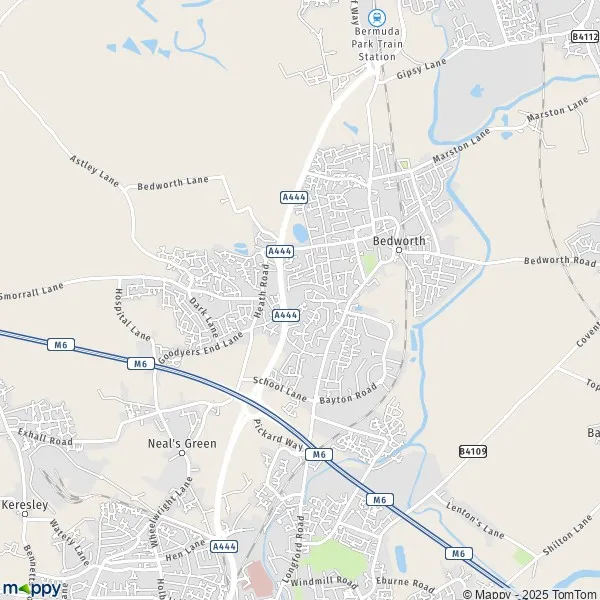 Map Bedworth: map of Bedworth (CV12 8) and practical information