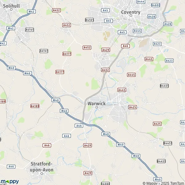 Map Warwick: map of Warwick (CV35 8) and practical information